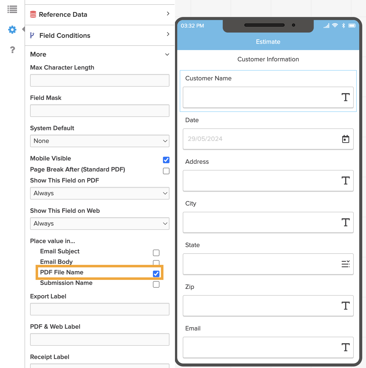 Naming a PDF File based on a Field in the Form from within the Legacy Builder – GoCanvas Help Center